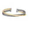 Sterling Silver 18K Gold Double Cable Cuff Bracelet | M. Pope & Co.